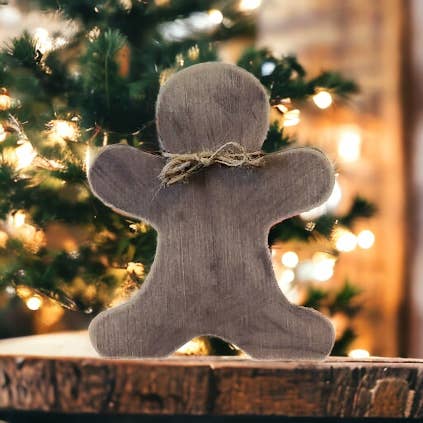 Primitive Wood Gingerbread Man Shelf Sitter – Narrow Nook